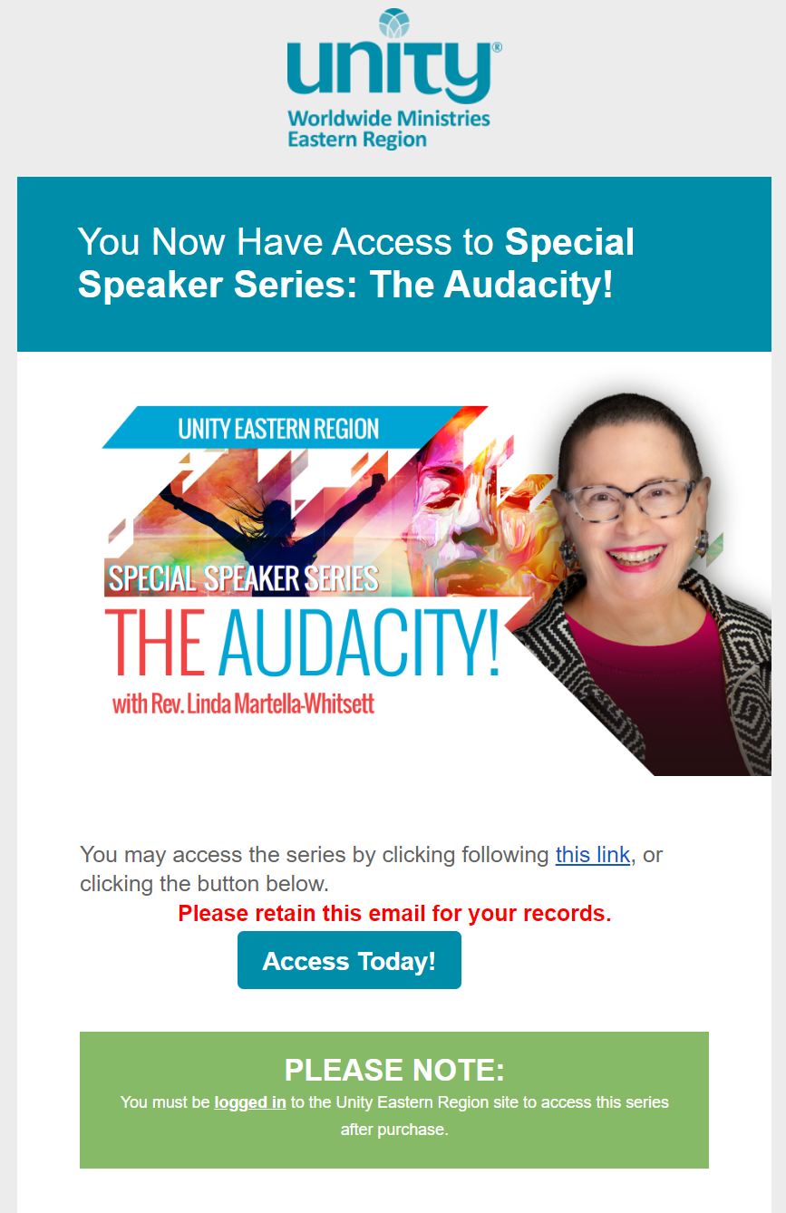 FAQS: Special Speaker Series – Unity Eastern Region